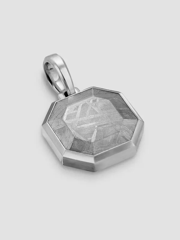 David Yurman Faceted Stone Amulet In Sterling Silver - Meteorite