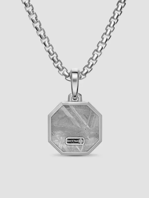 David Yurman Faceted Stone Amulet In Sterling Silver - Meteorite