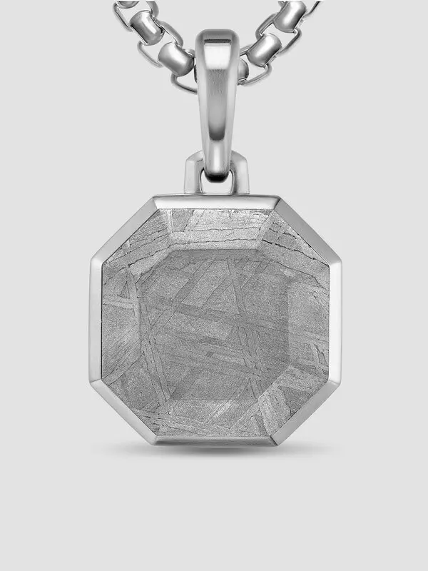 David Yurman Faceted Stone Amulet In Sterling Silver - Meteorite