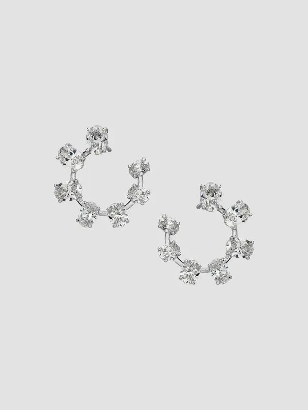 DIAMONDS AT SAKS FIFTH AVENUE 18k Gold & 8.46 Tcw Diamond Hoop Earrings - White