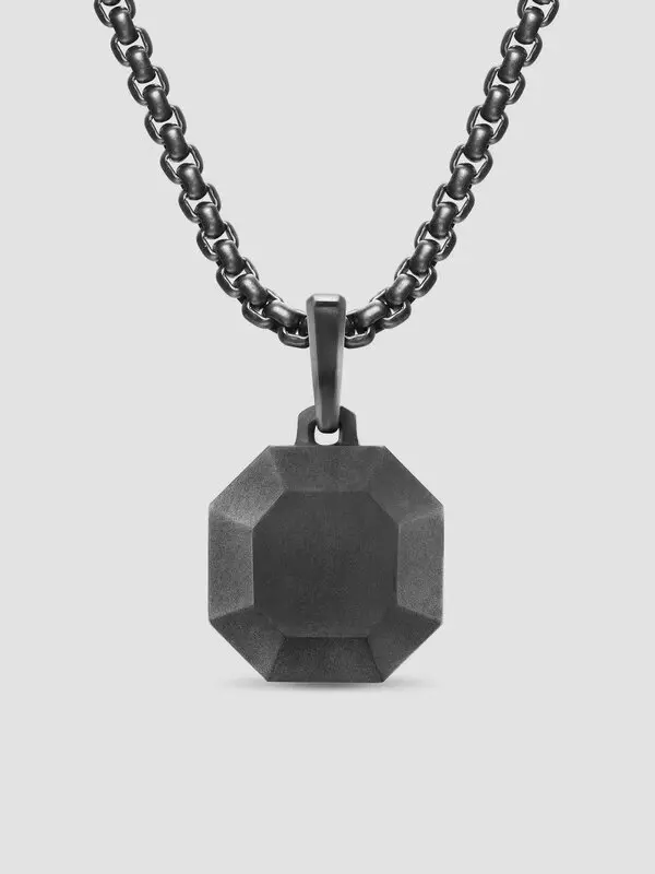 David Yurman Faceted Stone Amulet In Titanium, 16mm