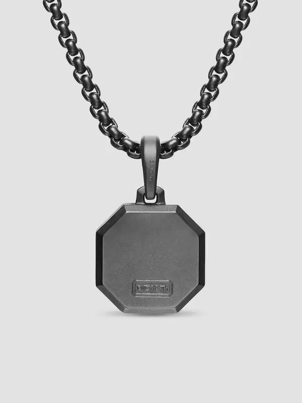 David Yurman Faceted Stone Amulet In Titanium, 16mm