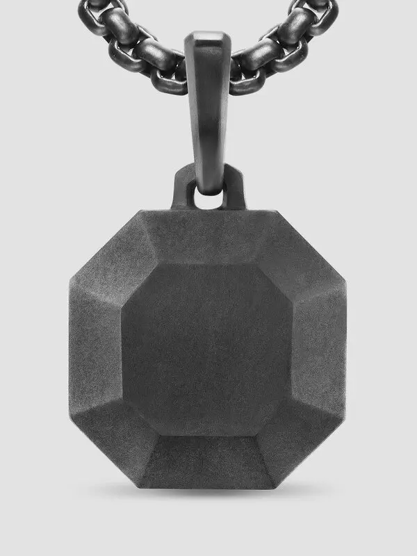 David Yurman Faceted Stone Amulet In Titanium, 16mm