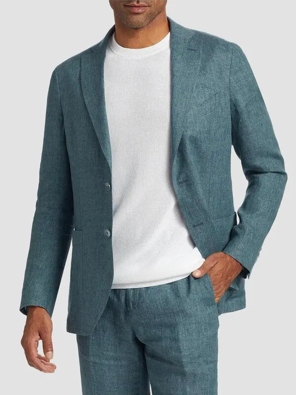SAKS FIFTH AVENUE Délavé Solid Linen Suit Jacket