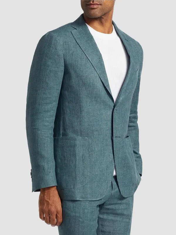 SAKS FIFTH AVENUE Délavé Solid Linen Suit Jacket