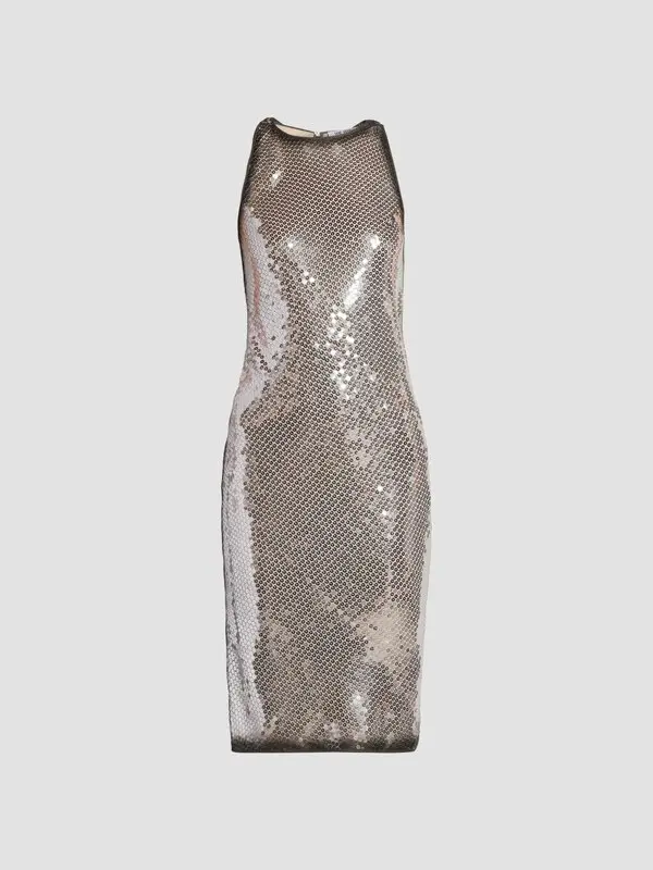 Attico Sequined Knee-length Dress - Silver