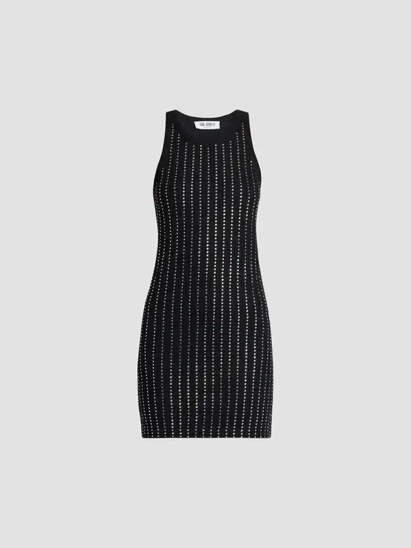 Attico Crystal-embellished Cotton Minidress