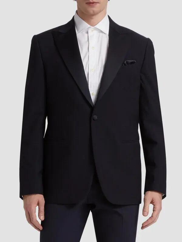 SAKS FIFTH AVENUE Collection Formal Seersucker Cotton Jacket