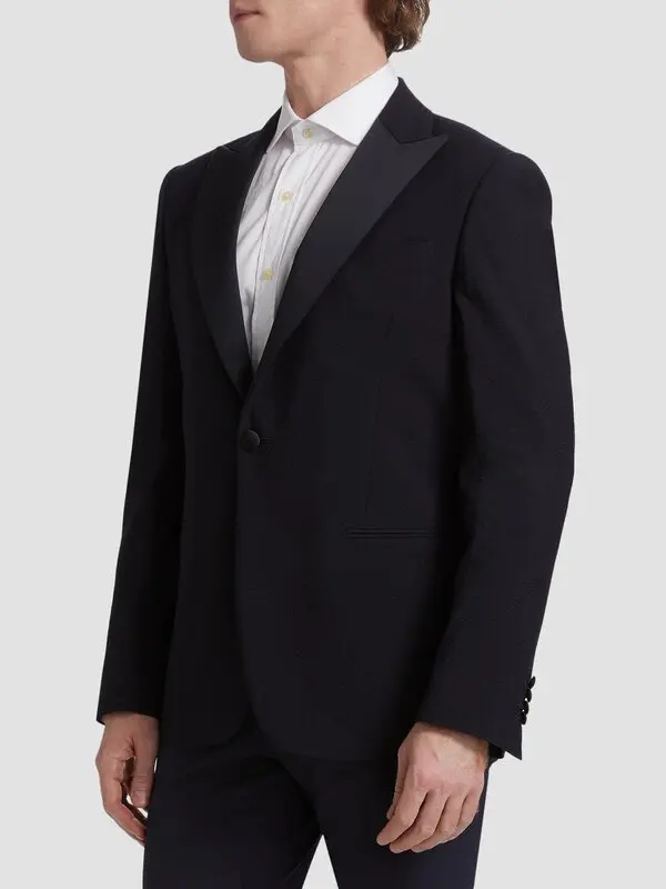 SAKS FIFTH AVENUE Collection Formal Seersucker Cotton Jacket
