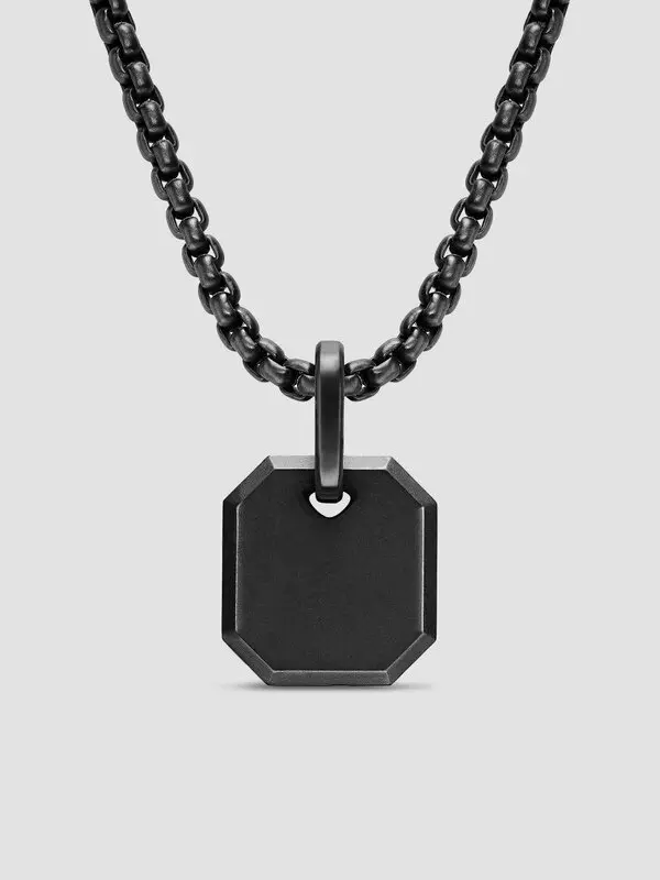 David Yurman Octagonal Amulet In Titanium, 15mm