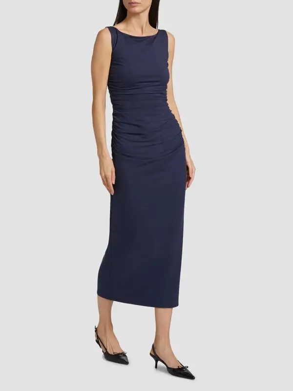 REFORMATION Benson Ruched Stretch Jersey Midi-dress
