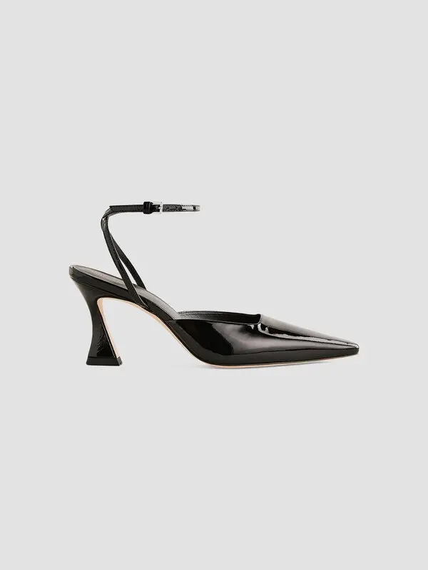 REFORMATION Natasha 75mm Patent Leather Pumps - Black