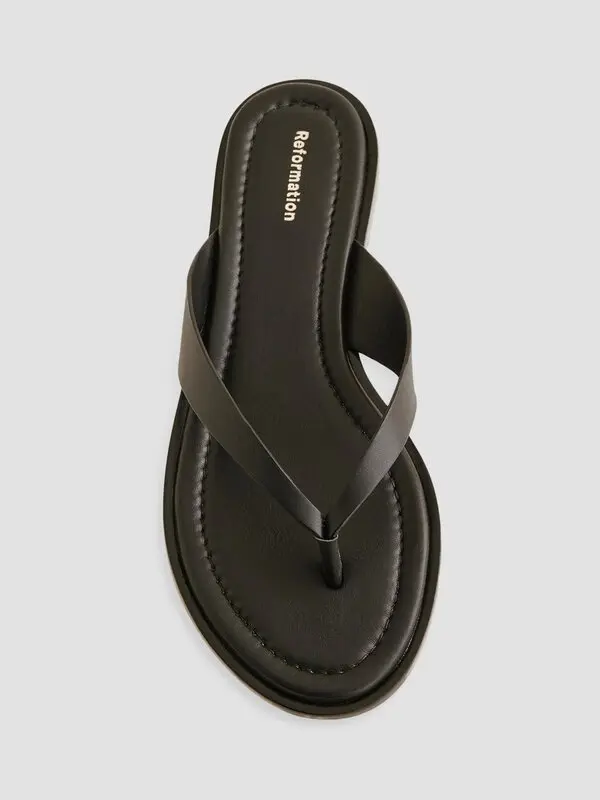 REFORMATION Jessie Leather Thong Sandals
