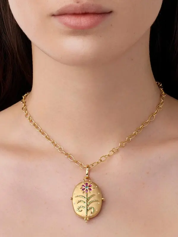 Temple St. Clair Fiori 18k & Multi-gemstone Locket