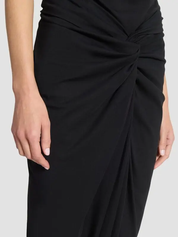 Dries Van Noten Cotton Twist-front Draped Midi-skirt