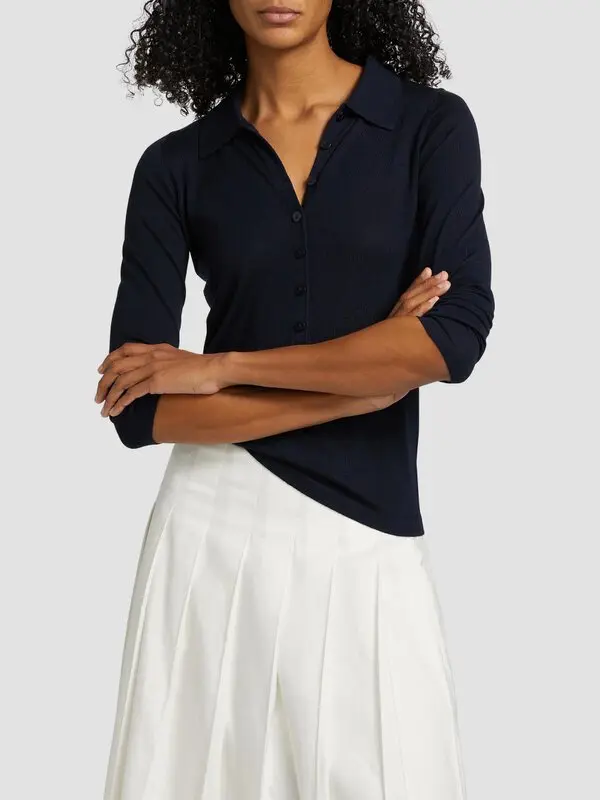 REFORMATION Wool Knit Polo Shirt