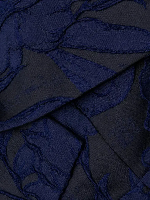 Shani Jacquard Bow Gown - Navy