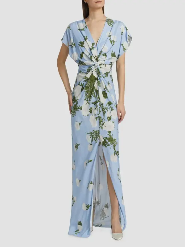 Prabal Gurung Jackie Floral Twisted Gown