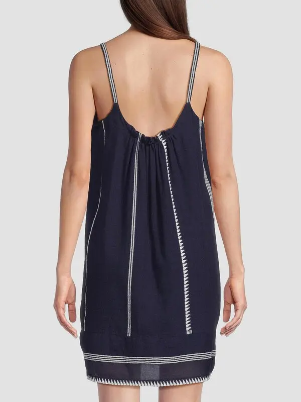 LEMLEM Zina Cotton Scoopneck Minidress - Navy