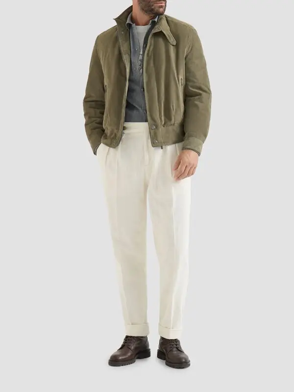 Brunello Cucinelli Virgin Wool Flannel Overshirt With Spread Collar - Grey