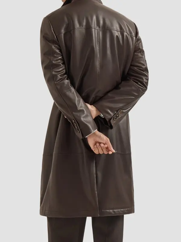 Brunello Cucinelli Nappa Leather Overcoat With Thermore Padding