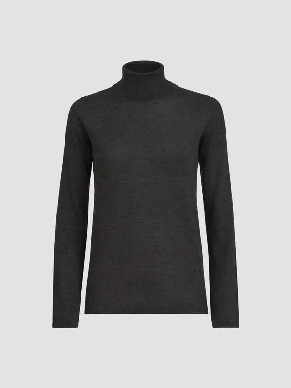Brunello Cucinelli Cashmere And Silk Lightweight Turtleneck Sweater - Anthracite