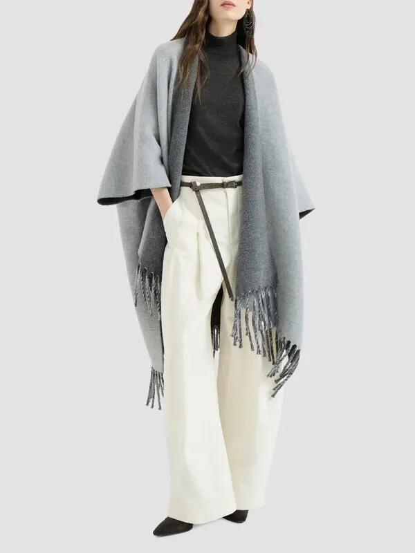 Brunello Cucinelli Cashmere And Silk Lightweight Turtleneck Sweater - Anthracite