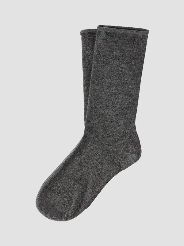 Brunello Cucinelli Stretch Cashmere Knit Socks - Anthracite
