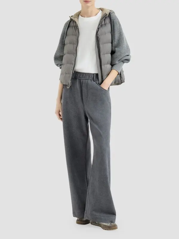 Brunello Cucinelli Cotton Jersey T-shirt With Shiny Tab - White