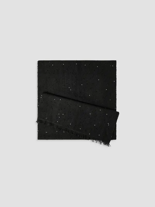 Brunello Cucinelli Cashmere And Silk Diamond Yarn Scarf - Black