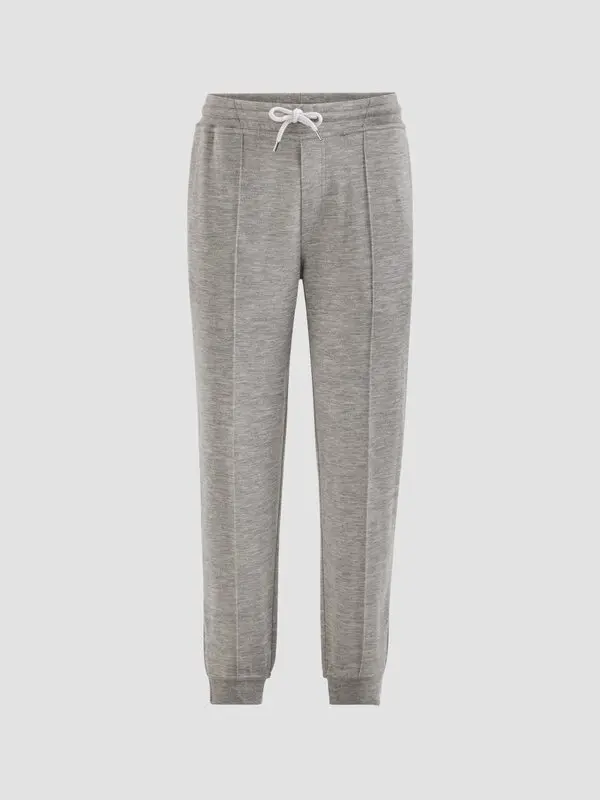 Brunello Cucinelli Cashmere And Silk French Terry Trousers With Elasticated Zipper Cuffs