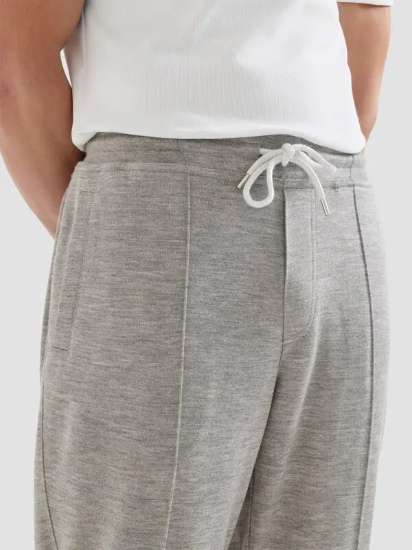Brunello Cucinelli Cashmere And Silk French Terry Trousers With Elasticated Zipper Cuffs