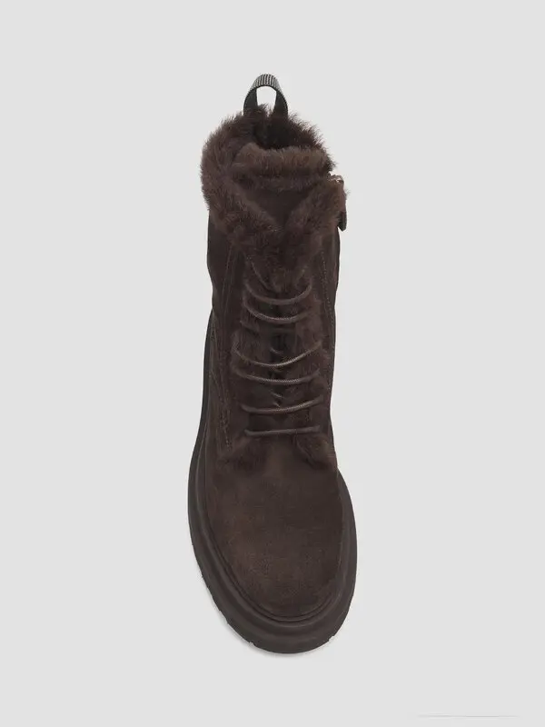 Brunello Cucinelli Monili-trim Suede Ankle Boots