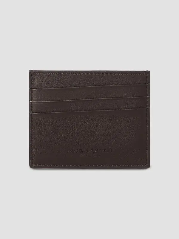 Brunello Cucinelli Smooth Calfskin Card Holder - Brown