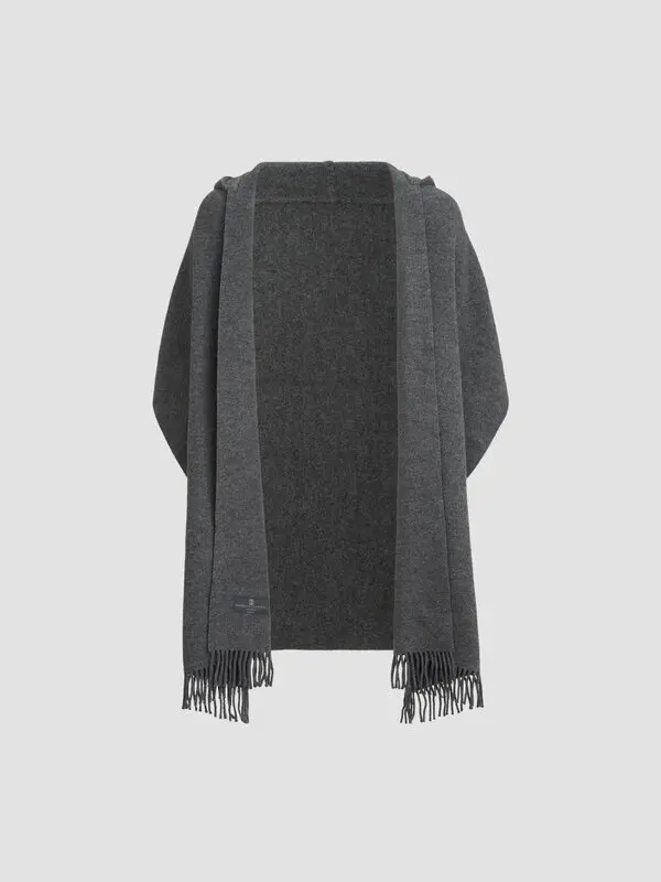 Brunello Cucinelli Hooded Wool And Cashmere Knit Scarf - Medium Grey
