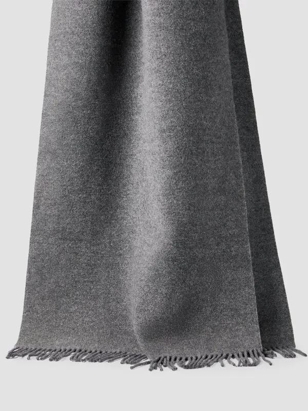 Brunello Cucinelli Hooded Wool And Cashmere Knit Scarf - Medium Grey