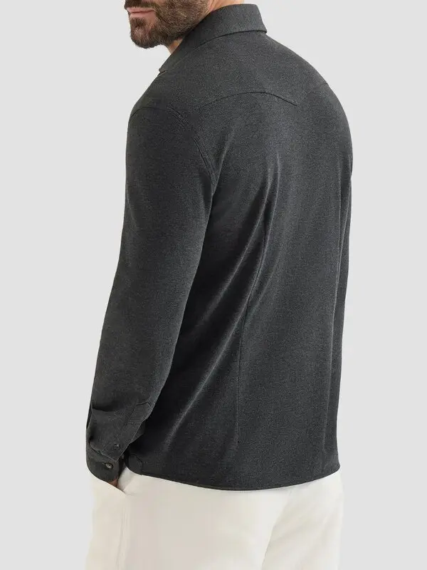 Brunello Cucinelli Cotton Piqué Western Shirt - Anthracite