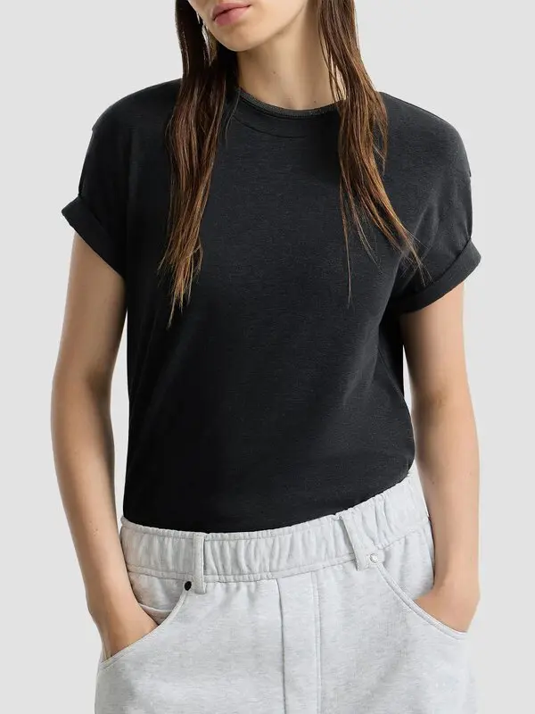 Brunello Cucinelli Stretch Cotton Jersey T-shirt - Anthracite