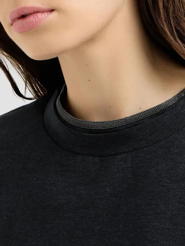 Brunello Cucinelli Stretch Cotton Jersey T-shirt - Anthracite