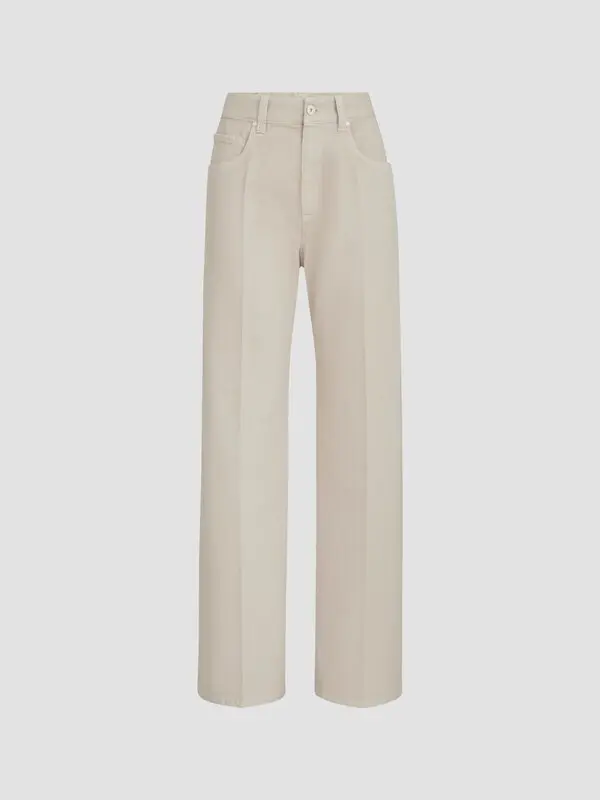 Brunello Cucinelli Dyed Denim Contemporary Loose Jeans - Beige