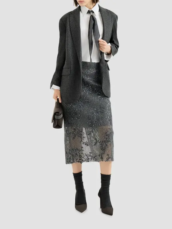 Brunello Cucinelli Cashmere Jersey Blazer - Anthracite