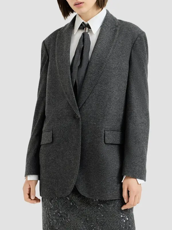 Brunello Cucinelli Cashmere Jersey Blazer - Anthracite