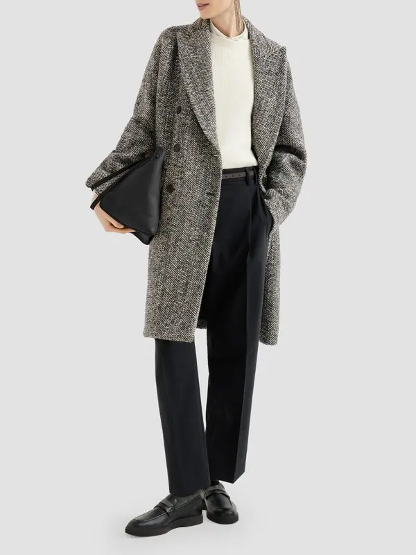 Brunello Cucinelli Tropical Luxury Wool Slouchy Trousers