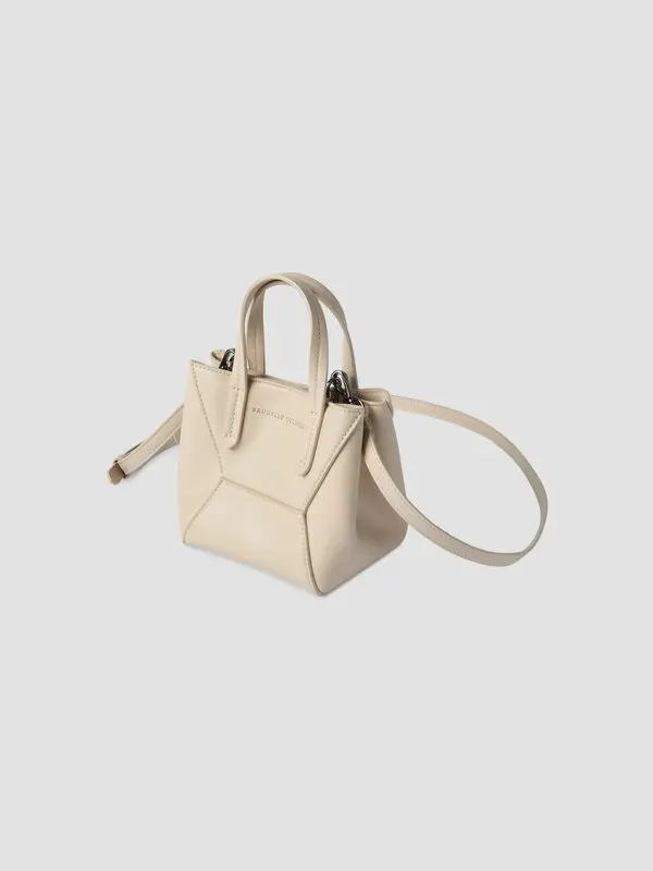 Brunello Cucinelli Duo Mini Top Handle Bag With Monili - Ivory