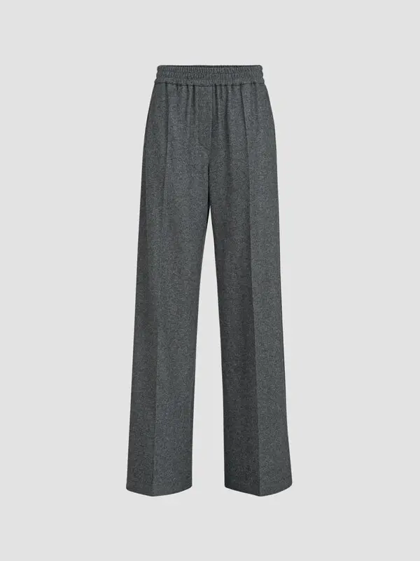 Brunello Cucinelli Cashmere Jersey Pleated Wide Track Trousers