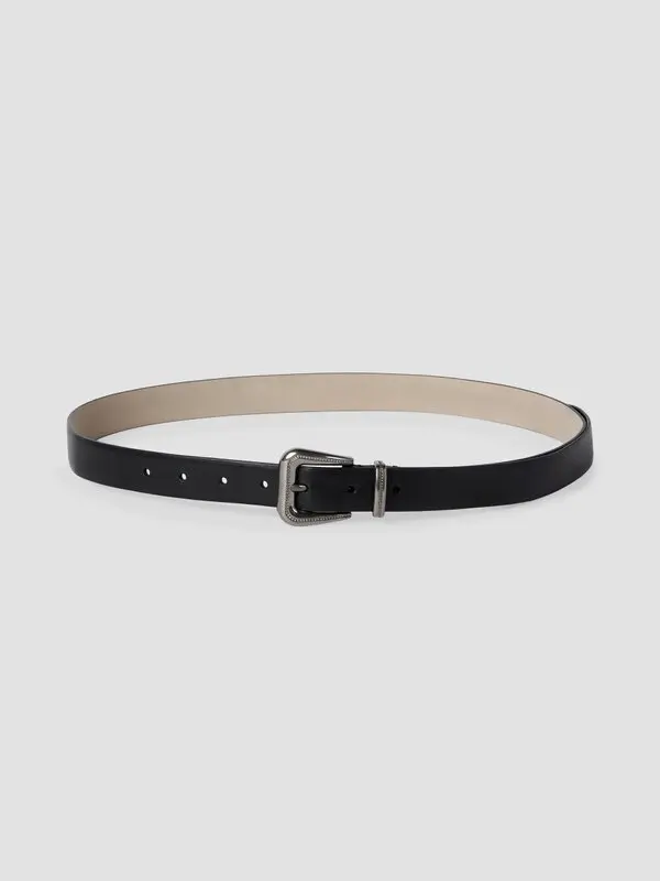Brunello Cucinelli Cowhide Belt With Monili - Black
