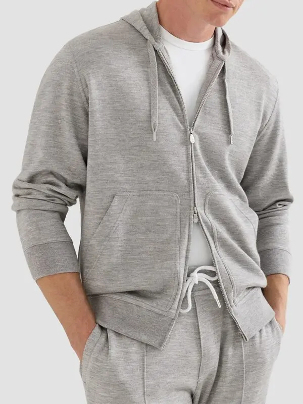 Brunello Cucinelli Cashmere And Silk French Terry Hooded Sweatshirt