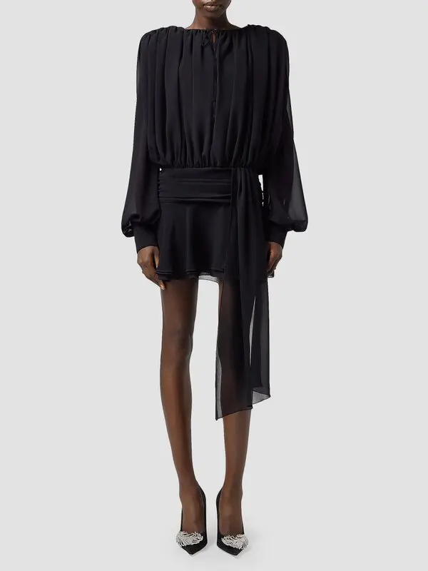 Giuseppe Di Morabito Act Ii: The Fall Of Icarus Silk Blouson Minidress