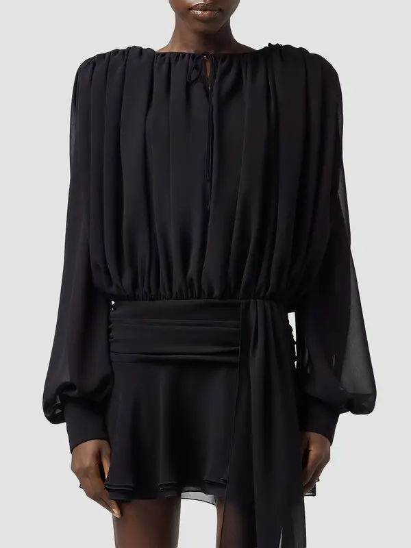 Giuseppe Di Morabito Act Ii: The Fall Of Icarus Silk Blouson Minidress