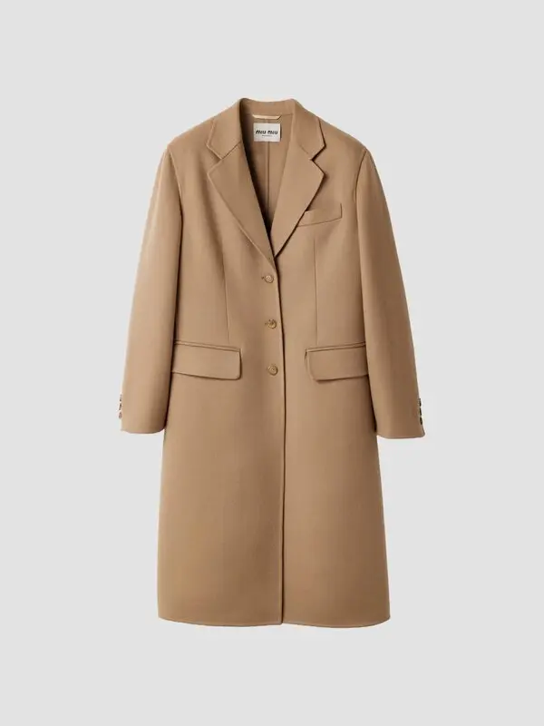 Miu Miu Single-breasted Double Cashmere Coat